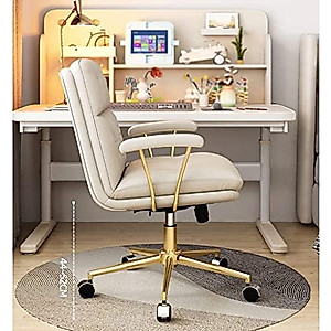 POCHY Family Office Chair Office Chair Height Adjustable Computer Chair Artificial Leather Comfortable and Soft Computer Chair Rotatable Executive Chairs Firm Seat Cushion (Color : Black)