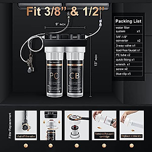 WINGSOL 2-Stage Water Purification Unit - Reduces Heavy Metals, Chlorine, Sediment, and Rust - NSF Certified - Polypropylene Material - 2.8GPM Flow Rate