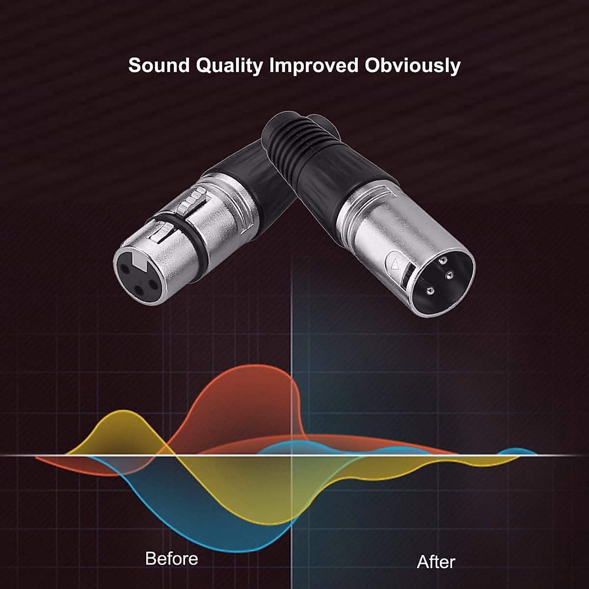 Eightnoo 2 Male + 2 Female 3 Pin XLR Solder Type Microphone Line Plug Connector Mic Audio Socket (Pack of 4)