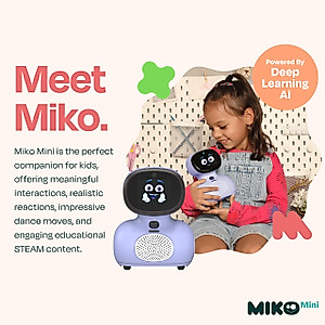 Miko Mini - Interactive Robot for Kids - For STEAM Learning - With Conversational AI - Tech Gift for Kids - Coding, Dancing Robot with Learning Games - For Boys & Girls Ages 4-10 - Purple