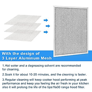 Range Hood Filter Replacement for Broan Model BPS1FA30, 99010299-11-3/4" X 14-1/4" X 3/8" for NuTone Allure WS1 QS2 and Broan QS1 30" Range Hoods (2-Pack)