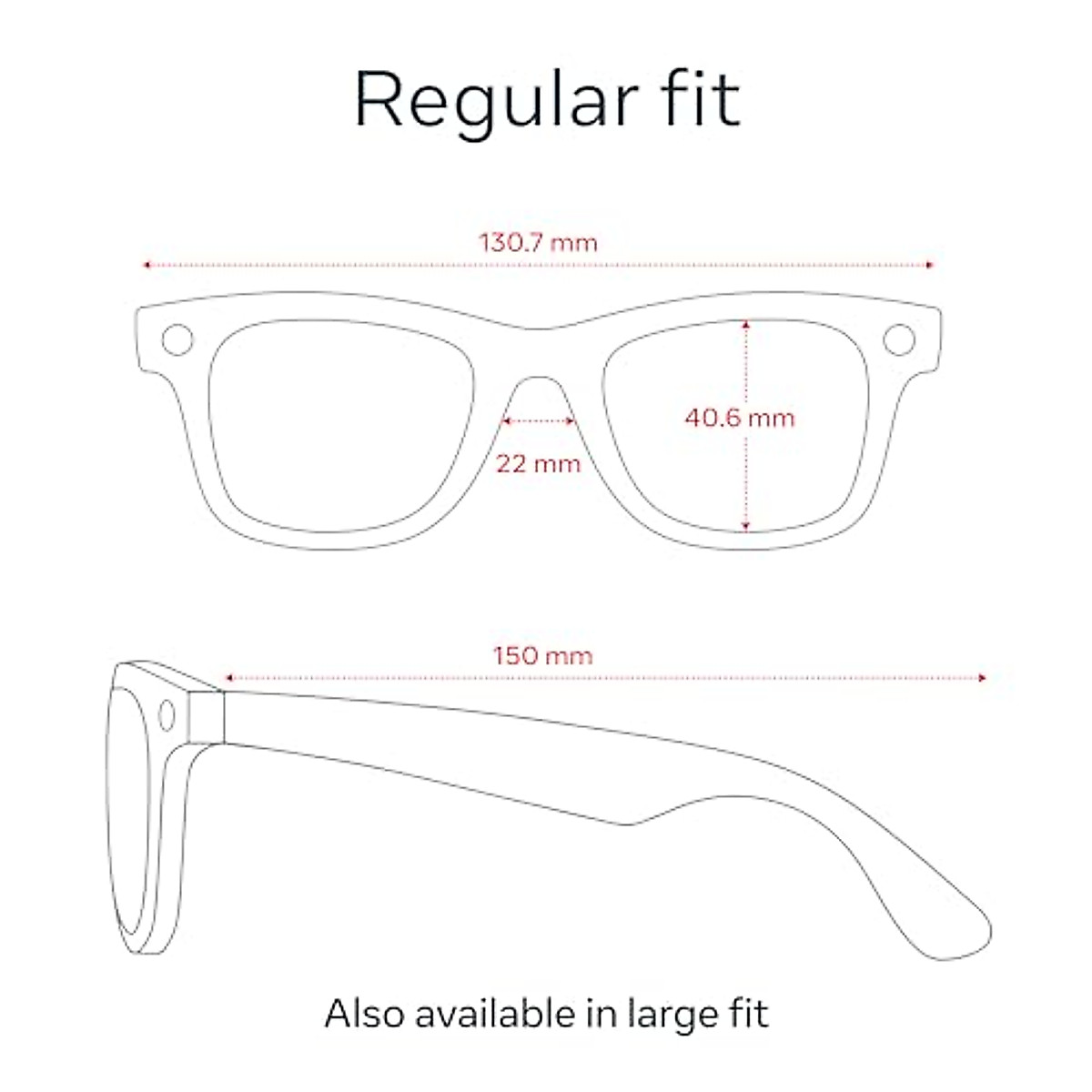 Meta Regular Square Sunglasses, Wayfarer, Matte Black/Polarized Gradient Graphite, Regular (Renewed)