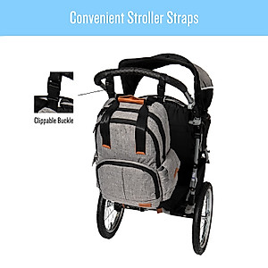 Simple Being Baby Diaper Bag Backpack, Multi-Function Travel Bag (Grey)