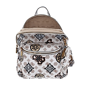 GUESS House Party Large Backpack, Cream Logo Multi