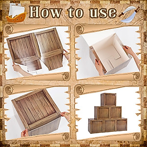 JellyArch 18 Pcs Pirate Party Decorations Imitation Wooden Box Pirate Fishing Net Halloween Car Trunk or Treat Decor Pirate Party Favors Adventure Birthday Party Decorations Photo Booth Props