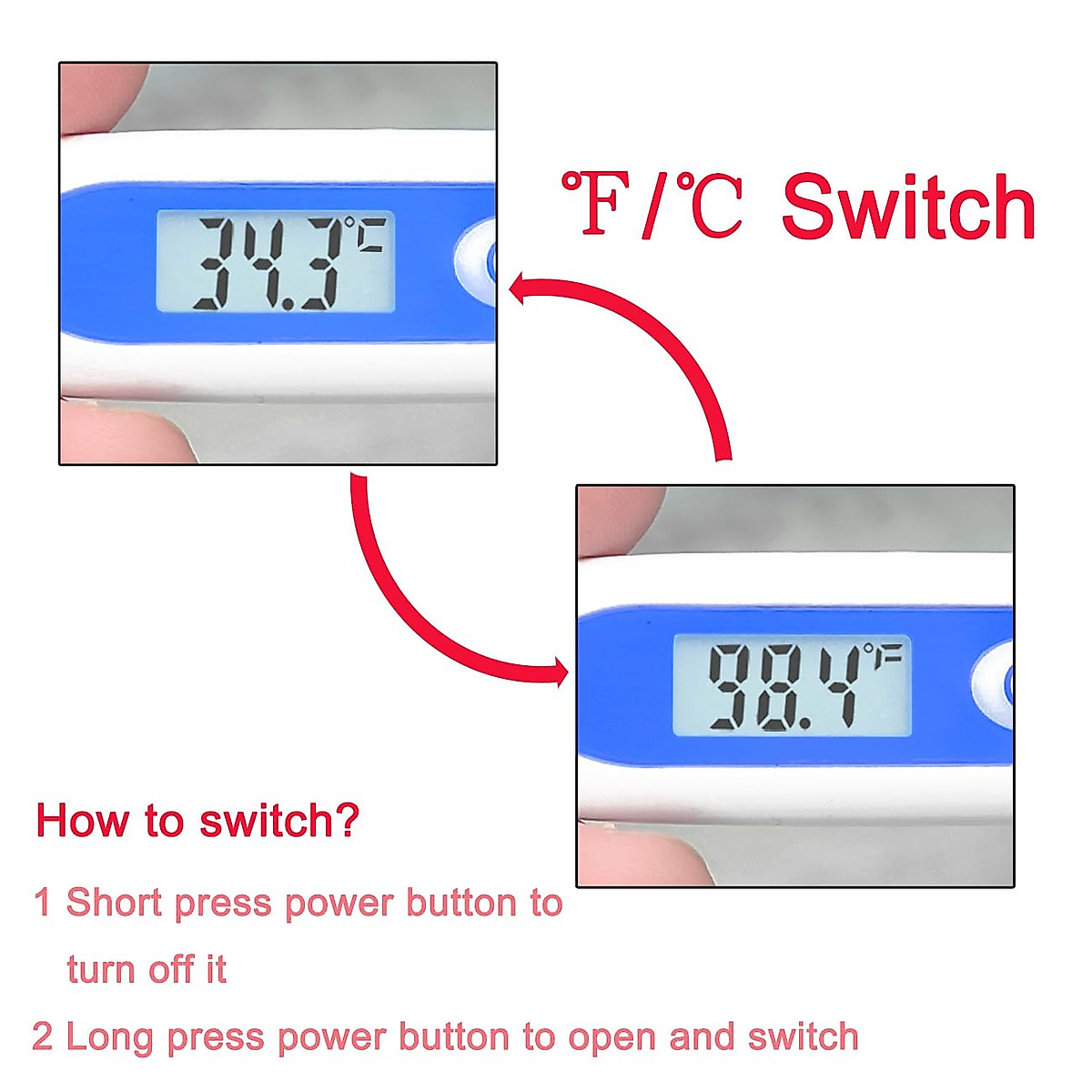 BESTWYA Oral Thermometer, Digital Thermometer for Fever (A, Pack of 4)