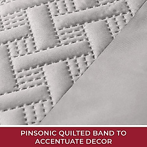 Mellanni Duvet Cover Set - Stylish & Modern - Soft & Cooling Microfiber - Fade, Stain, Shrink, and Wrinkle Resistant - Pinsonic Stripe (Queen, Light Gray)