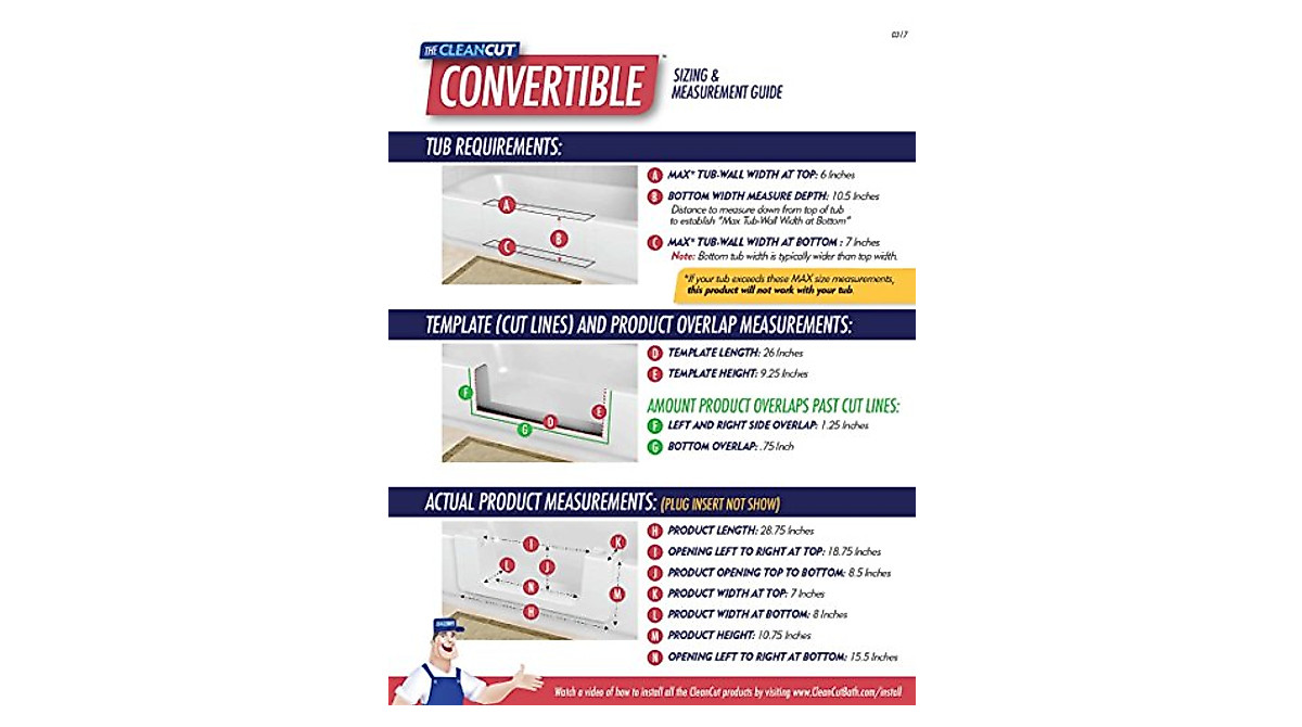CleanCut Walk-In Tub Conversion Kit - Upgrade Your Bathroom