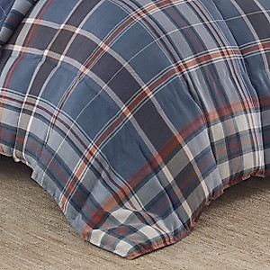 Eddie Bauer - Queen Comforter Set, Reversible Down Alt Bedding with Matching Shams, Home Decor for Colder Months (Shasta Lake Navy, Queen)