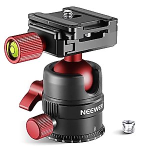 NEEWER Tripod Head, 360° Rotating Panoramic Ball Head with 1/4” Quick Shoe Plate for Tripod Monopod Slider DSLR Camera Camcorder, Max Load up to 5kg/11lb – GM28