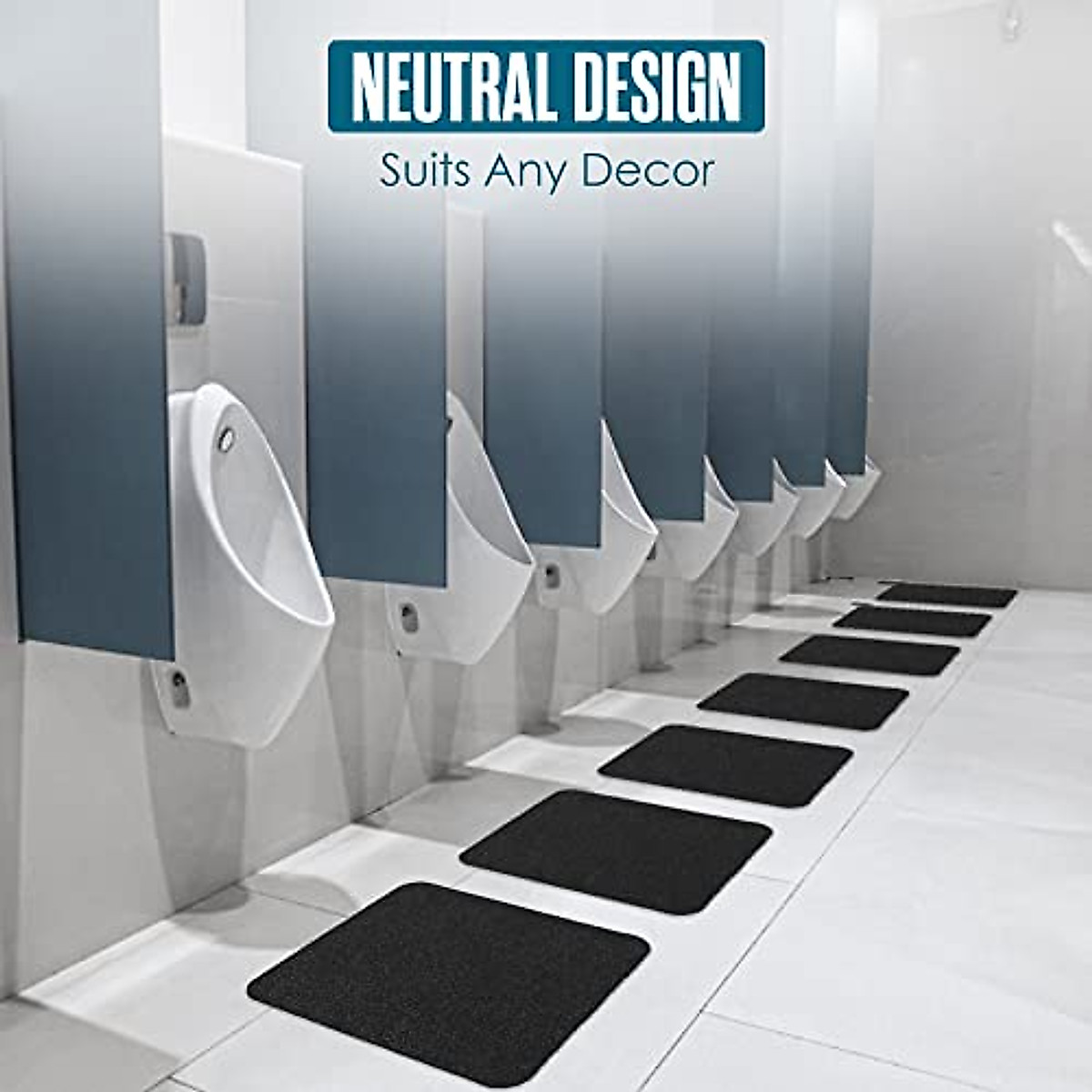 Houseables Urinal Mats, Floor Pads, 12 Pack, 17.25" x 22", Black, Blue, Square, Polypropylene Fibers, Disposable, Splash Mat, Pee Pad, for Men’s Bathroom, Urine, Restroom, Eliminating Odor