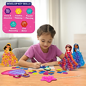 Skillmatics Poke-in Art - Magical Princesses, Easter Basket Stuffers, Mess-Free Fun for Kids, DIY Craft Kits, Creative Activity, Gifts for Girls & Boys Ages 4, 5, 6, 7, 8, 9