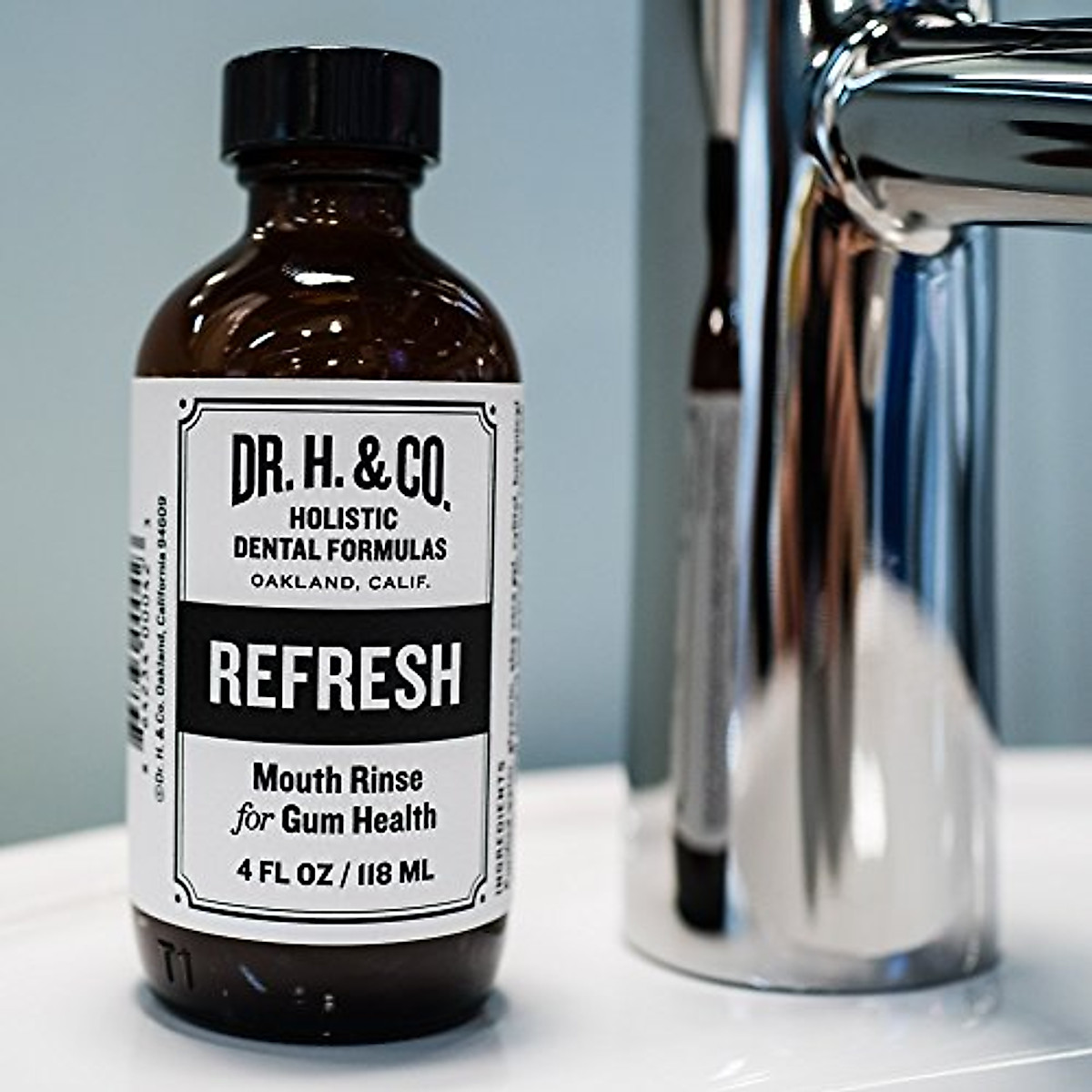 Dr. H. & Co. Dentist Formulated Refresh Mouthwash - All Natural Herbal Mouth Rinse for Healthy Gums and Teeth (4 Fl Oz (Pack of 1))