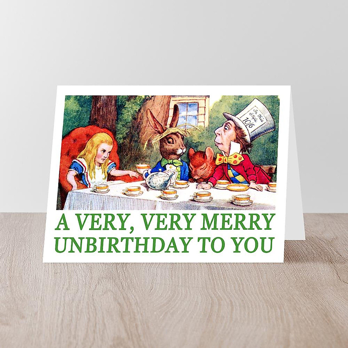 CafePress A VERY MERRY UNBIRTHDAY Folded Greeting Card Matte