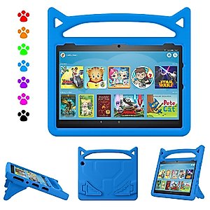 Fire HD 10 Tablet Case,Amazon Fire Tablet 10 Case Kids,Kindle Fire HD 10 Case,Dinines Kid-Proof Case Cover with Handle Stand for Fire HD 10 Tablet (13th/11th Generation, 2023/2021 Release)