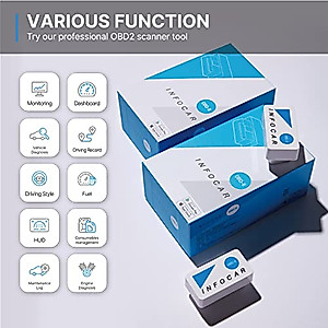 INFOCAR smart scanner, Smart Vehicle Health Monitor, Wireless Bluetooth OBD2 Car Code Reader with App, Car Scan Tool for iPhone and Android