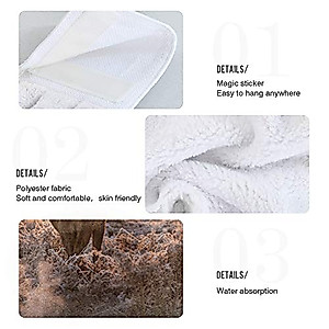 YYZZH Red Deer Antler in Morning Sun Woodland Kitchen Hand Towels with Hook & Loop Set of 2 Absorbent Bath Hand Towel Hanging Tie Towel