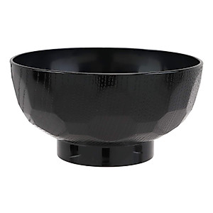 Ebros Gift Japanese Contemporary Black Lacquer Ridged Bowls For Rice Miso Appetizer Soup 4.5" Diameter Made In Japan Decorative Bowl Set of 10 Lacquered Serveware For Restaurants Home Kitchen Gifts