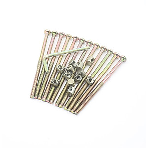 Bunk Bed Bolts and Nuts, binifiMux 12-Pack M6 x 110mm Hex Key Drive Socket Cap Bolt and Barrel Nuts for Furniture Chairs Crib Beds, Bunk Bed Screws, M6 x 110mm Bolts, Toddler Bed Screws