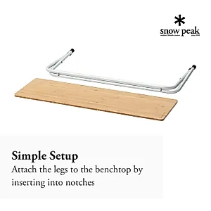 Snow Peak Renewed Long Folding Shelf Bamboo - Multi-Use Bamboo Surface - 43.1 x 13 x 15.5 in