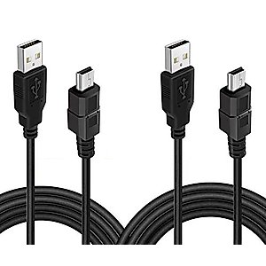 BATSOEASY 2 Pack 10ft PS3 Controller Charging Cable, USB 2.0 Type A to Mini B Cable Sync Cord for Sony Playstation 3 PS3/ PS3 Slim/PS Move Controllers, Cell Phones, Digital Cameras, TI-84 Plus CE etc