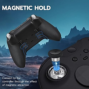 Mcbazel 13 in 1 Metal 6 Swap Thumbsticks Joysticks, 4 Trigger Paddles, 2 D-pads with Adjustment Tool and Carry Case for Xbox One Elite Series 2 Controller - Black