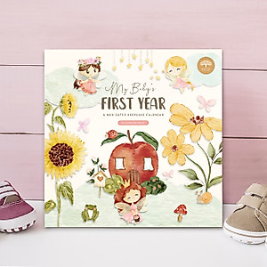 Baby's First Year Book & Calendar with 54 Stickers By Bright Day – Capture Milestones with Baby's First Year Calendar – Keepsake Memory Journal for Newborns