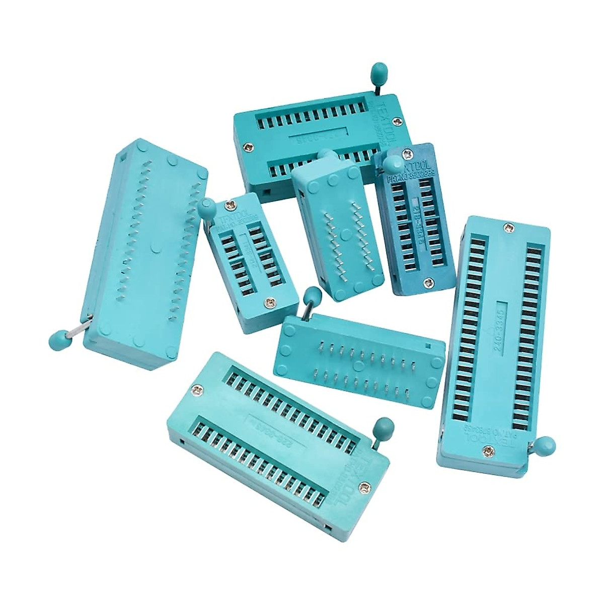 VITechone1pcs/lot 14/16/ 18/20/ 24/28 /32/40 P Pin 2.54 MM Green DIP Universal ZIF IC Socket Test Solder Type IC Lock seat ZIF Socket