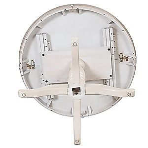 VilroCaz Modern Dining Table Set for 4, Expandable 42'' Round Dining Table and 4 Upholstered Chairs, Solid Wood 5 Piece Kitchen Dining Room Table Set, Home Family Breakfast Set (Antique White-R)