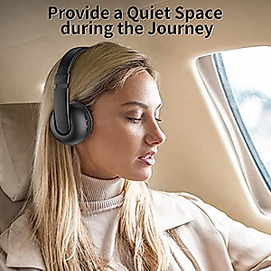 Wireless Bluetooth Headphones, Over Ear Rechargeable Headset with Adjustable, HI-FI Stereo, Breathable Soft Memory Foam Ear Cups, Wired Bluetooth Headphone with Mic Perfect for Travel Home Office