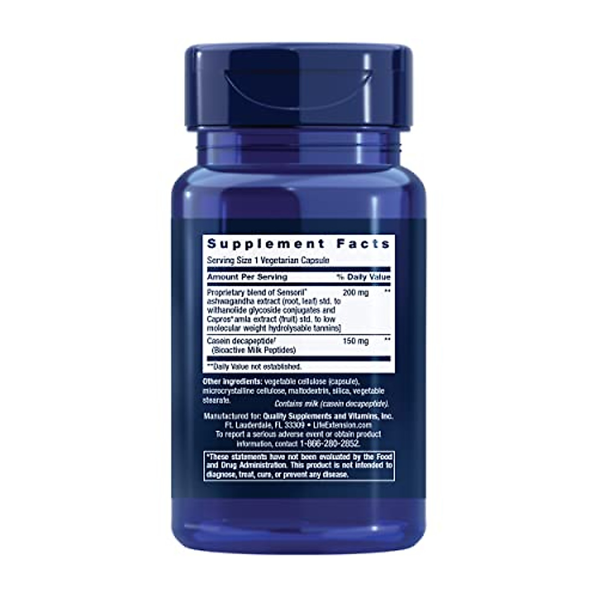 Life Extension Enhanced Sleep without Melatonin - Melatonin Free Sleep Support Supplement with Ashwagandha, Amla Extracts & Casein Milk Peptides – Gluten-Free, Non-GMO, Vegetarian – 30 Capsules