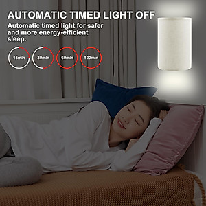 SIXDEFLY RGB Wall Sconces Set of Two,with Fabric Shade and Remote Control, Rechargeable Battery Operated Wall Sconces， for Bedroom Living Room Hallway