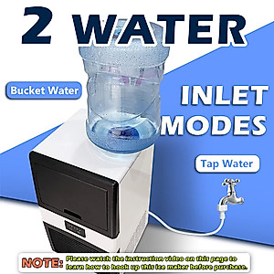 Commercial Ice Maker Machine, 70 LBS/24H Under Counter Large Ice Machine w/ 10 LBS Capacity Ice Storage Bin, 2 Water Inlet Modes, Freestanding & Built in Ice Maker for Bar/Home/Office/Shop, White