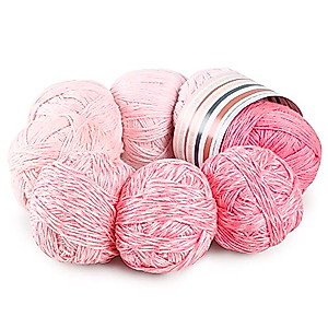8 Balls La Mia Crown Yarn, Total 7.05 Oz (200 gr), Each 0.88 Oz (25 gr), 800 mt (874 yds), Knitting and Crocheting, 50% Cotton and 50% Acrylic, 2 Weight Fine Yarn, Pink L901