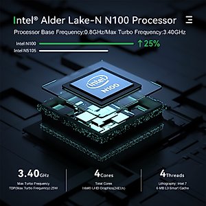 TRIGKEY Mini PC W11 Desktop PC 12th Gen Intel N100 4C/4T 16G DDR4 500G M.2 PCIE1 SSD G4 Mini Computer, Support W10 Working Micro PC, 4K@60Hz UHD Graphics Dua; Display/WiFi 5/W11