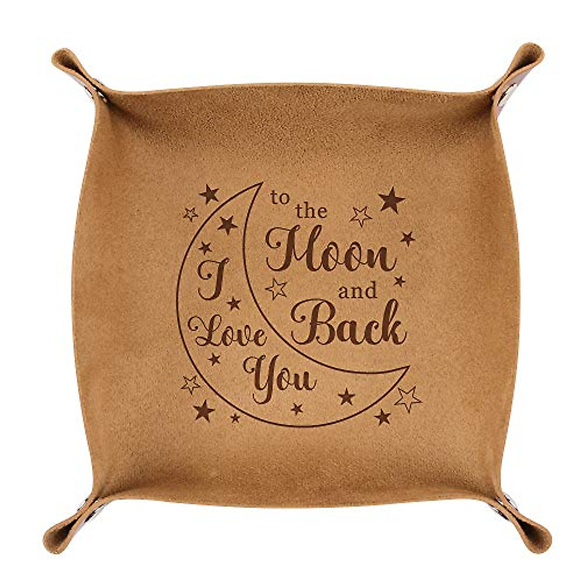 awofer Gifts for Husband&Wife, Custom Leather Valet Tray,Engraved Key Tray,Personalized Leather Catchall,Leather Desk Organizer, Gifts for Him,Her