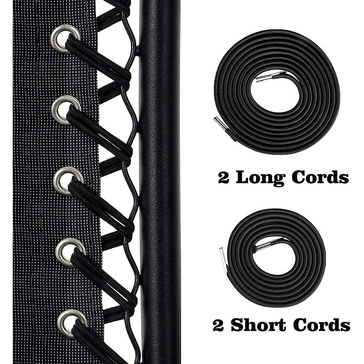 IKEPAHOK Gravity Chair Replacement Fabric with Bungee Cord Kit, Repair Cloth with Lace for Anti-Gravity Lounge, Mesh Part for Patio Sling Folding Recliner Couch Outdoor Pool Lawn