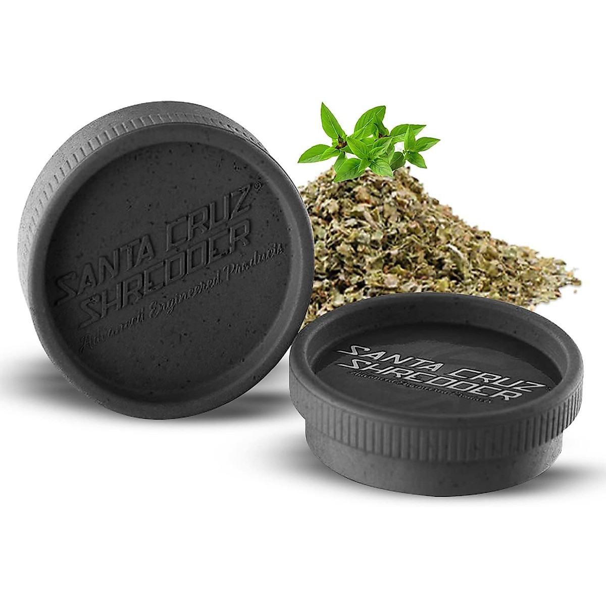 Santa Cruz Shredder Grinder for Herbs Knurled Top for Stronger Grip 2-Piece Medium 2.2 (Black)