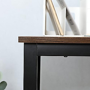 Kindmin Study Computer Desk 55/63 inch Home Office Writing Small Desk, Modern Simple Style PC Table with Freely Adjustable Hook-Type Metal Perforated Side Panels (55in-Black)