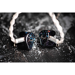 Linsoul Xenns Mangird Tea2 6BA + 1DD Hybrid IEM in-Ear Earphone with Hand-Created Faceplate, Detachable 2pin 6N OCC Cable for Audiophiles Musician(4.4mm, Mangird Tea2)