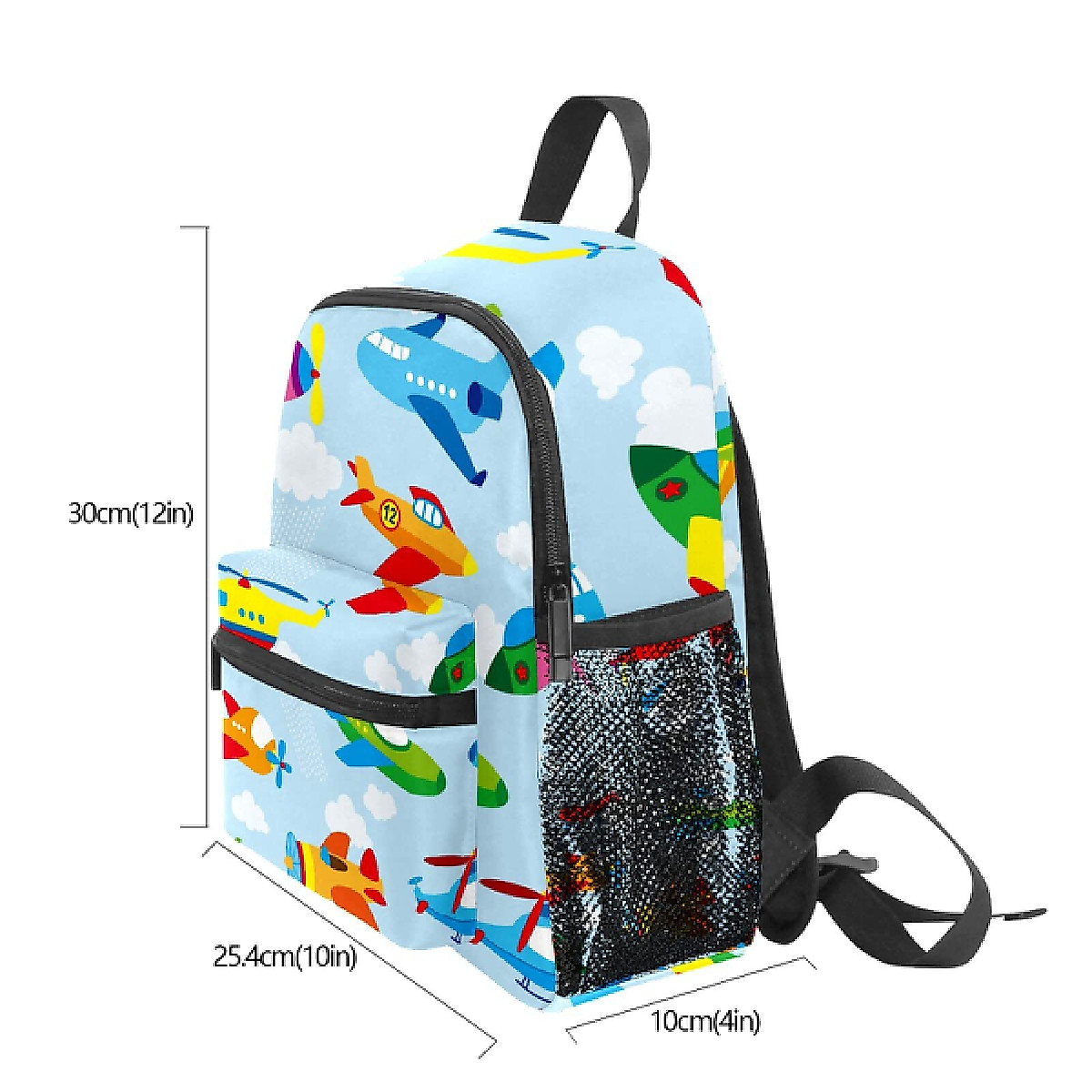 ZXIVGOQFR Schoolbag for Boys Girls Cute Kid's Toddler Backpack Cute Cartoon Airplane Helicopter Pattern Kindergarten Bag