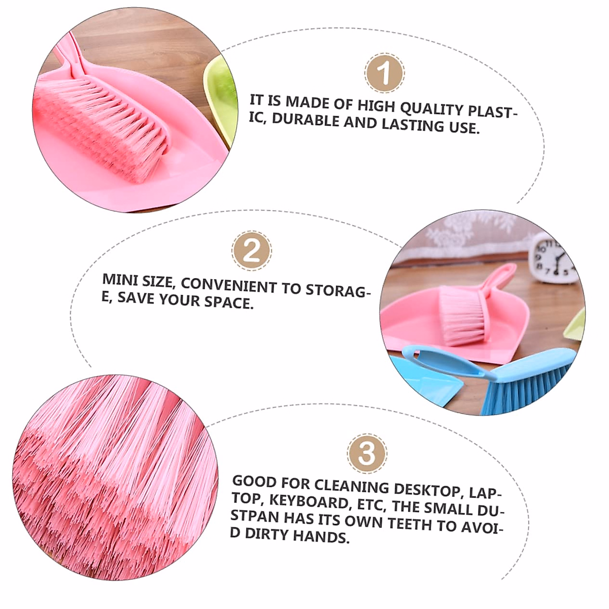 KOMBIUDA 2pcs Mini Broom Dustpan Set Keyboard Cleaning Tool Small Clean Broom Brush Tiny Broom Dustpan Mini Dust Broom Mini Desk Broom Desktop Broom Small Broom Brush Mini Brush Plastic