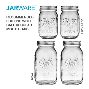 Jarware Mason Jar Cocktail Shaker Lid For Regular Mouth Mason Jar, Stainless Steel