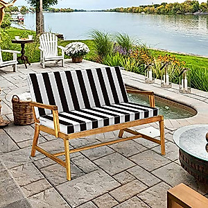 DYTXIII Patio Outdoor Cushion Cover Slip Cover W45 x D18 x H3 Inch with Zipper for Bench Loveseat Furniture, UV Protection Cushion Covers Replacement Covers 1 Pack, Cabana Black (Covers ONLY)