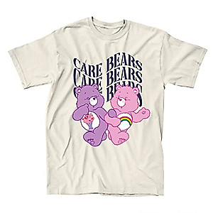 Care Bears Ladies Fashion Shirt - Ladies Classic Clothing - Cheer Friend Funshine Good Luck Tie Dye Tee (Vintage White, Medium)