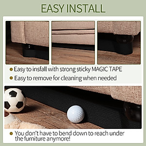 2 Rolls Toy Blocker for Under Couch Adjustable Bumper for Under Furniture Under Bed Blocker for Pets Under Couch Blocker Bed Bumper Stop Things from Going Under Sofa (2 Inches x 16.4 Feet)