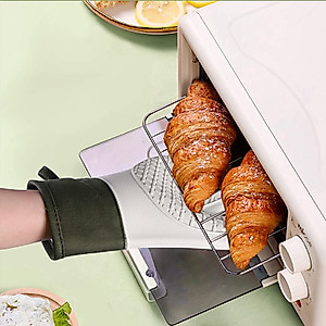 Oven Mitts Oven Gloves Silicone and The Inner Cotton Insulation Heat Resistant 500 Degree Kitchen Cooking Gloves