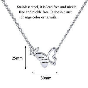 KUIYAI Now She Flies with Butterflies Necklace Rememberance Necklace (butterflies necklace)