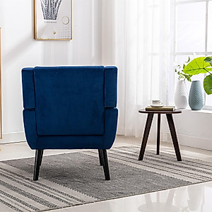 Armchair Blue, Accent Chairs for Living Room Upholstered Comfy Modern Home Furniture 29.53" L X 29.92" W X 34.25" H