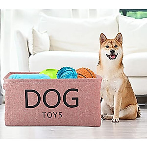 Morezi Canvas Storage Basket Bin Chest Organizer - Perfect for Organizing Toy Storage, Baby Toys, Kids Toys, Dog Toys, Baby Clothing, Children Books, Gift Baskets - Pink